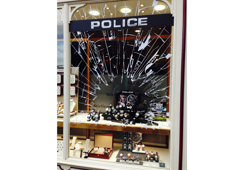 Police retailers unveil broken window display - WATCHPRO USA