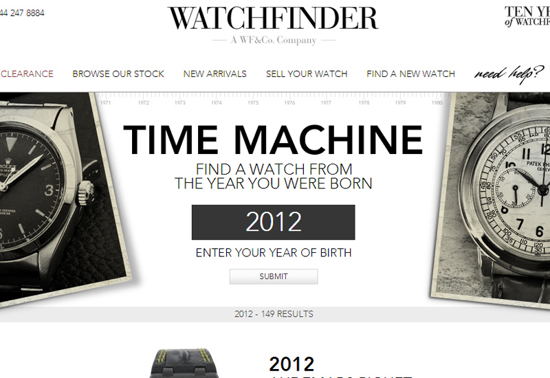 Time Machine search portal lands at Watchfinder - WATCHPRO USA