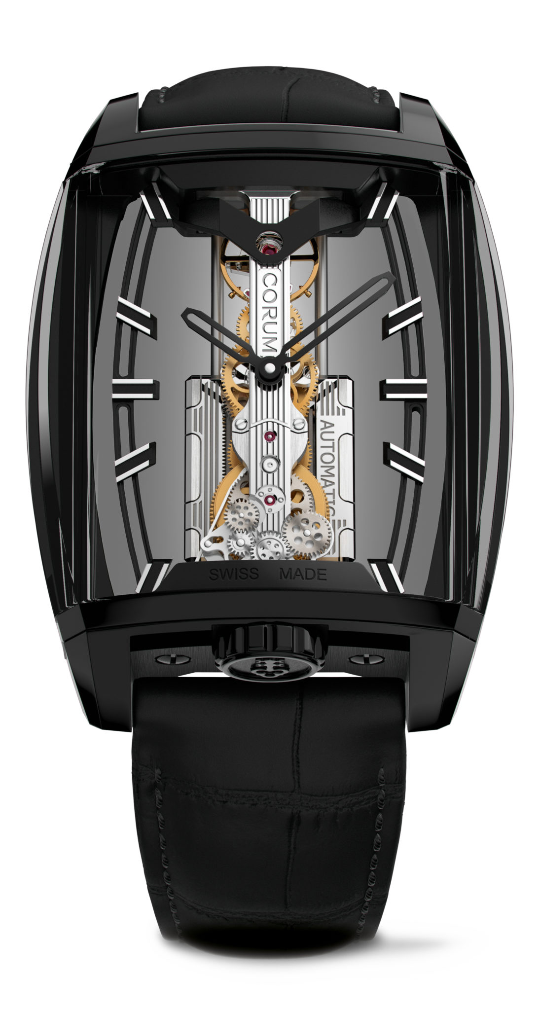 Corum circles movement with 360-degree view of Golden Bridge ...
