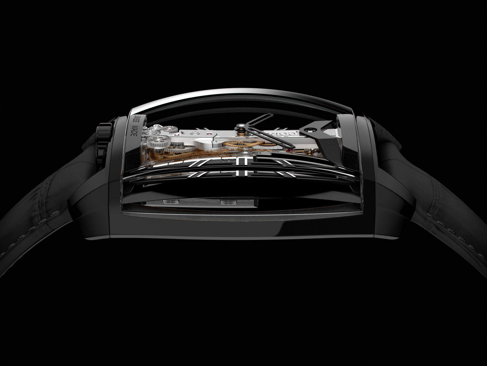 Corum circles movement with 360-degree view of Golden Bridge ...