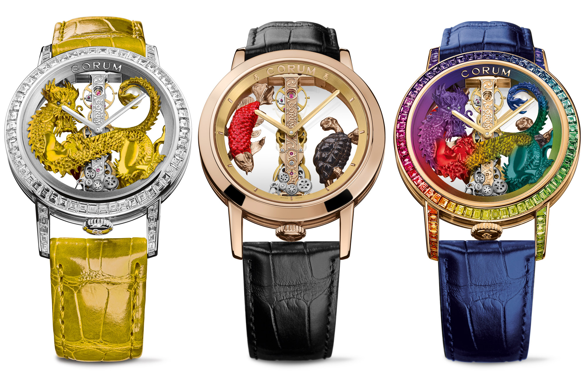 Golden dragon nests on latest Corum Golden Bridge watch - WATCHPRO USA