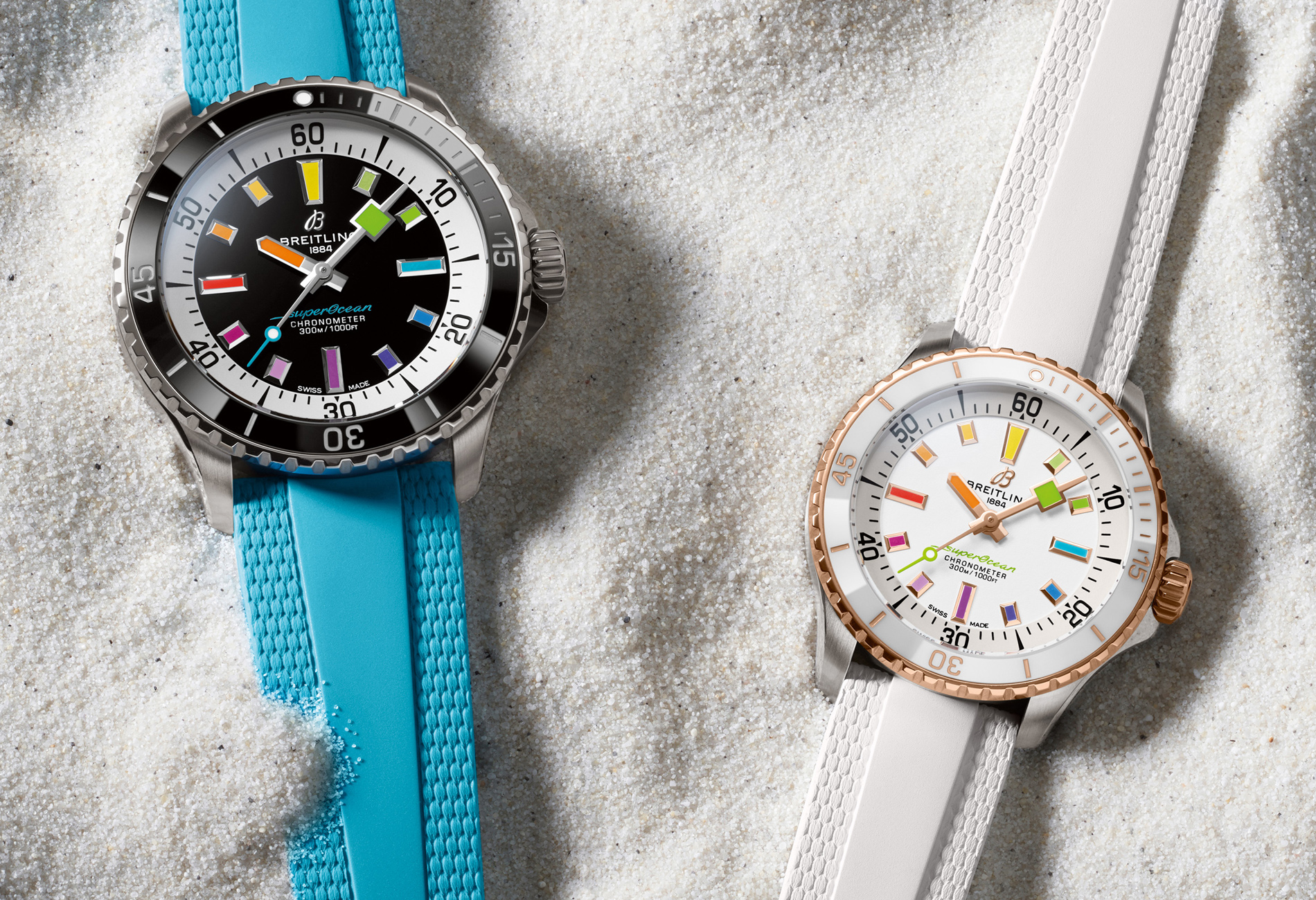 Rainbow-colored Superoceans return to Breitling collection - WATCHPRO USA