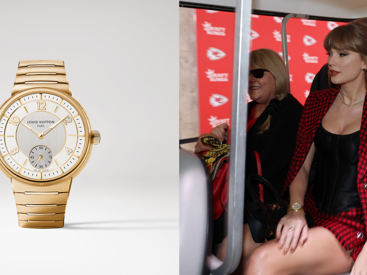 Taylor Swift wears Louis Vuitton Tambour to Kansas City Chiefs game ...