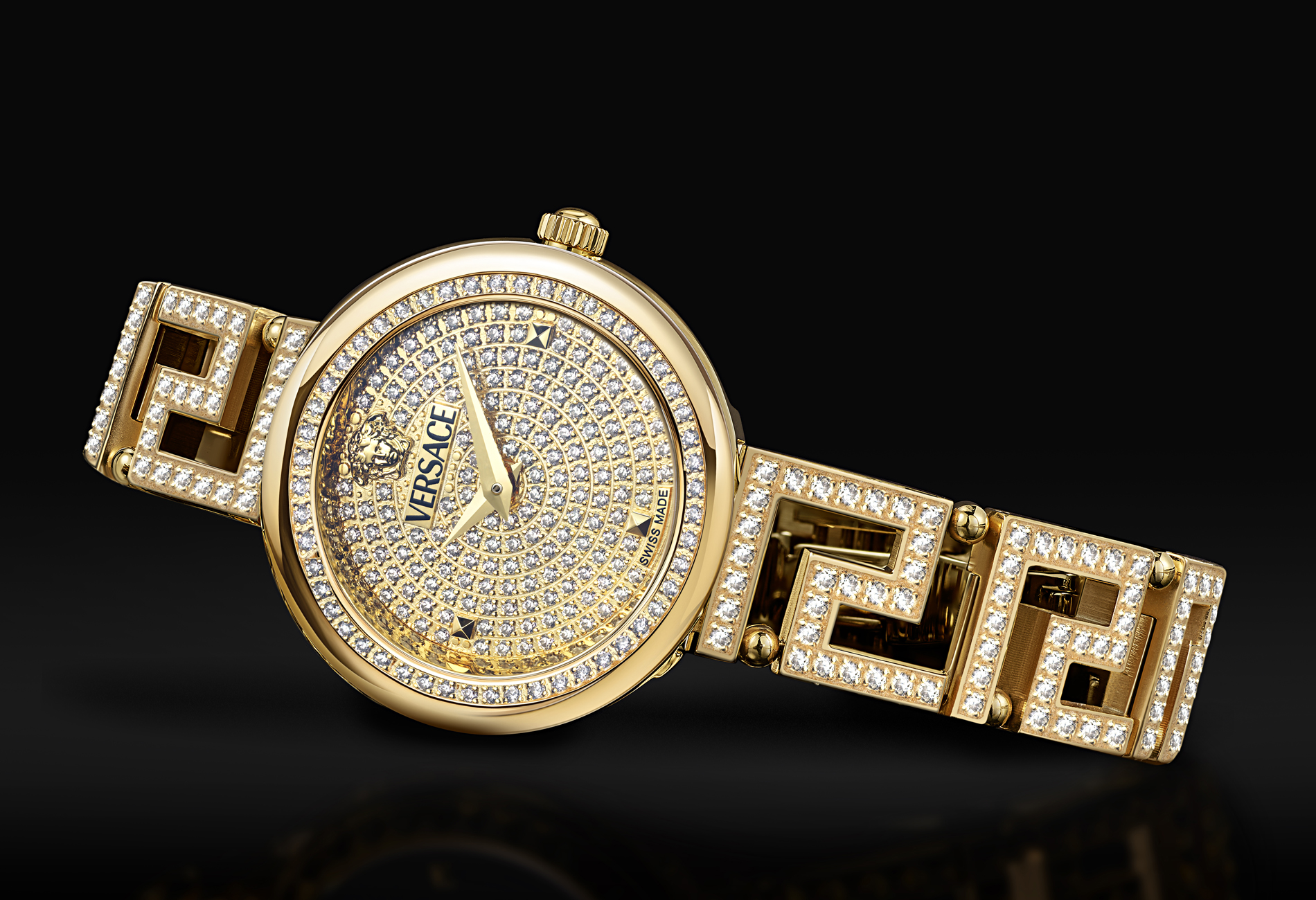 Versace elevates Greca watch with 414 diamonds - WATCHPRO USA