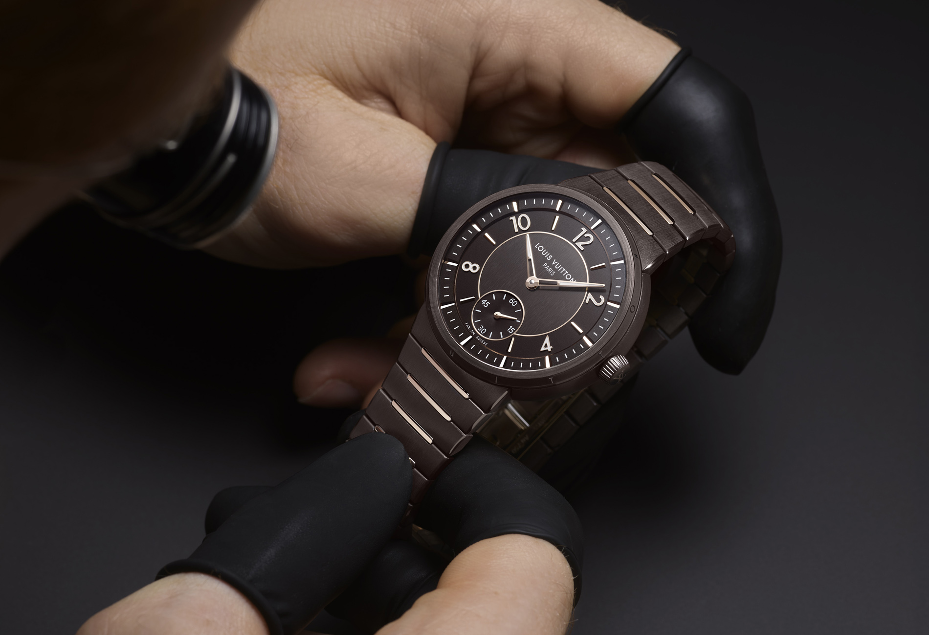 Louis Vuitton matches color of ceramic and gold Tambour watches to its ...