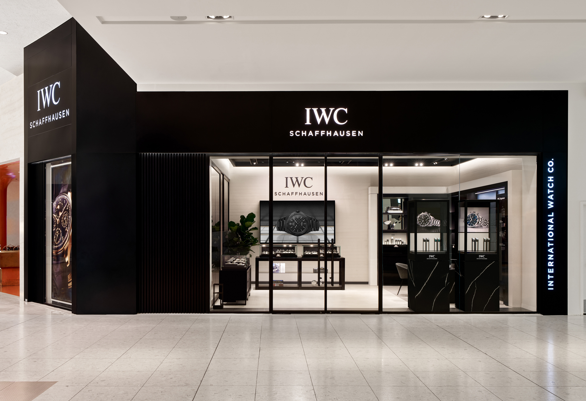 Monochrome minimalism at IWC's latest shopping mall store opening ...