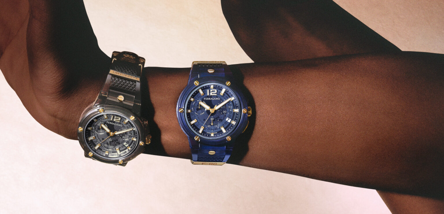 Ferragamo launches boldly masculine F-80 Translucent watch